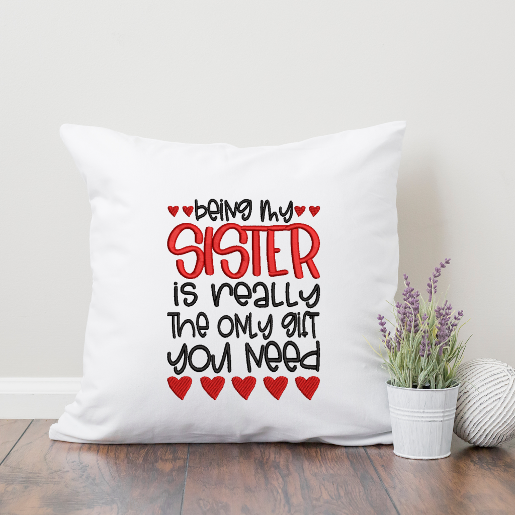 Sister Only Gift 2020 Embroidery Design