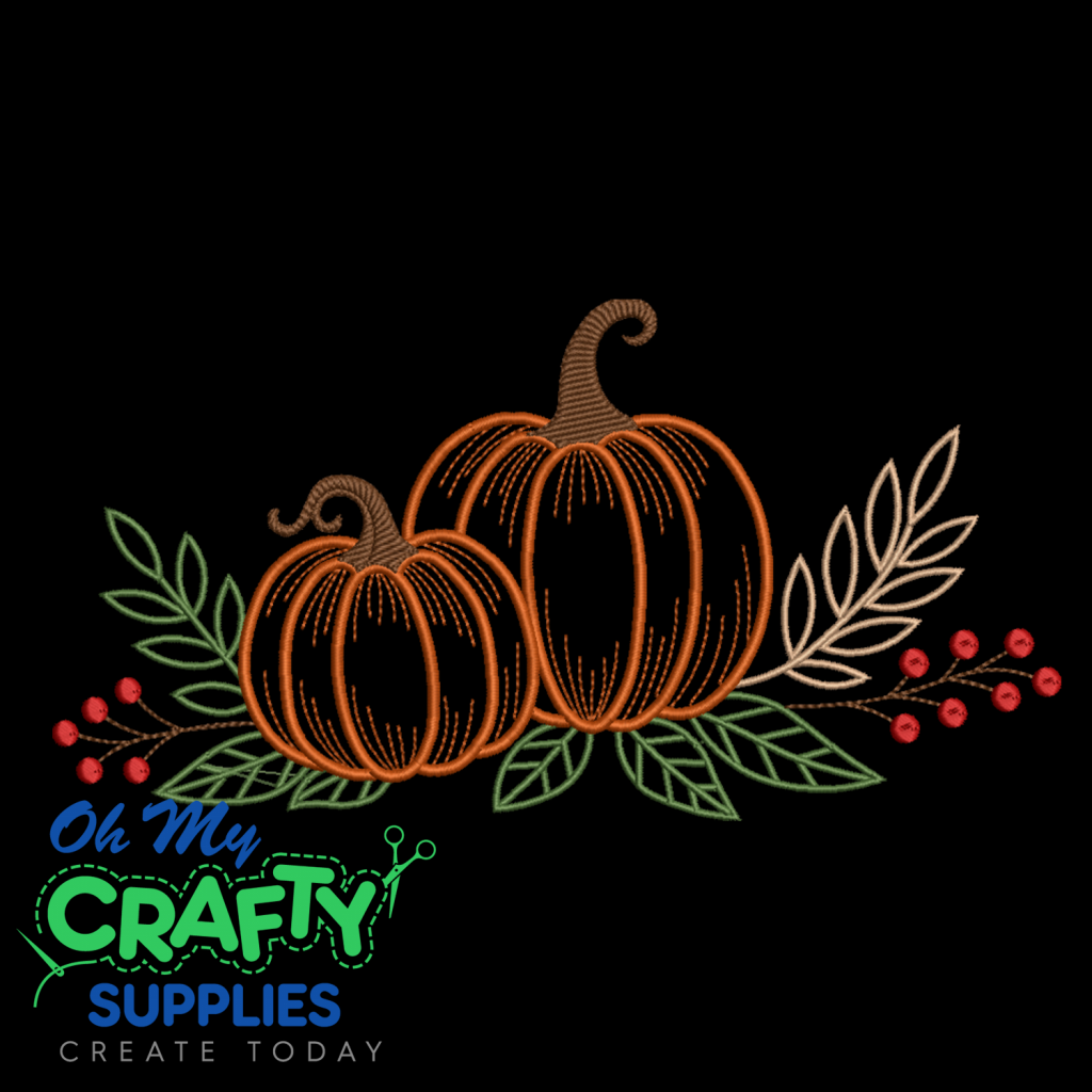 Double Pumpkins Embroidery Design