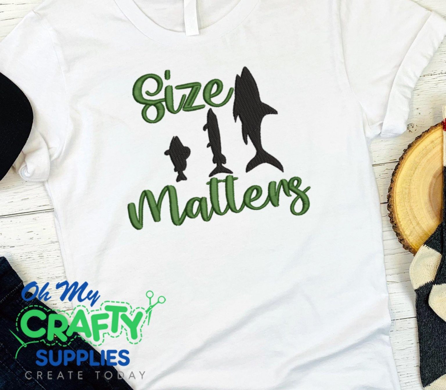 Size Matters Fish Embroidery Design