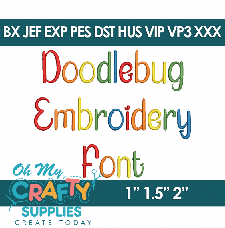 Doodlebug Embroidery Font - BX Format Included