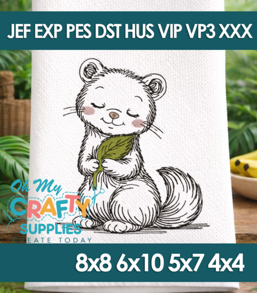 Sketch Stoat Embroidery Design for Machines