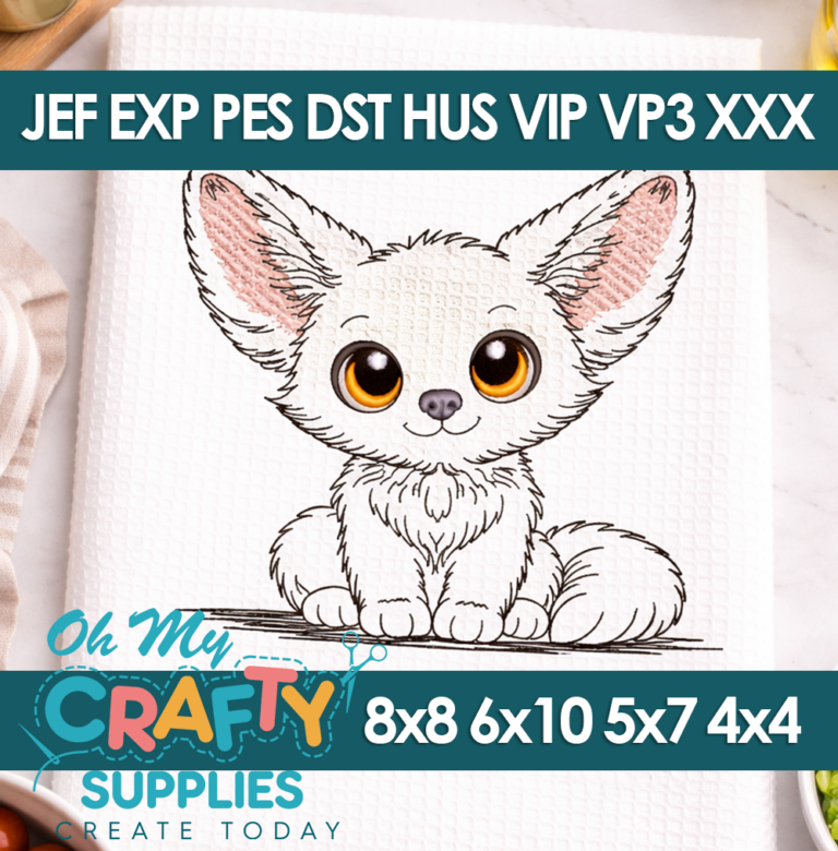 Fennec Fox Embroidery Design - Digital Download